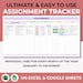 Google Sheets Study Tracker Template, Excel Student Assignment Tracker ...