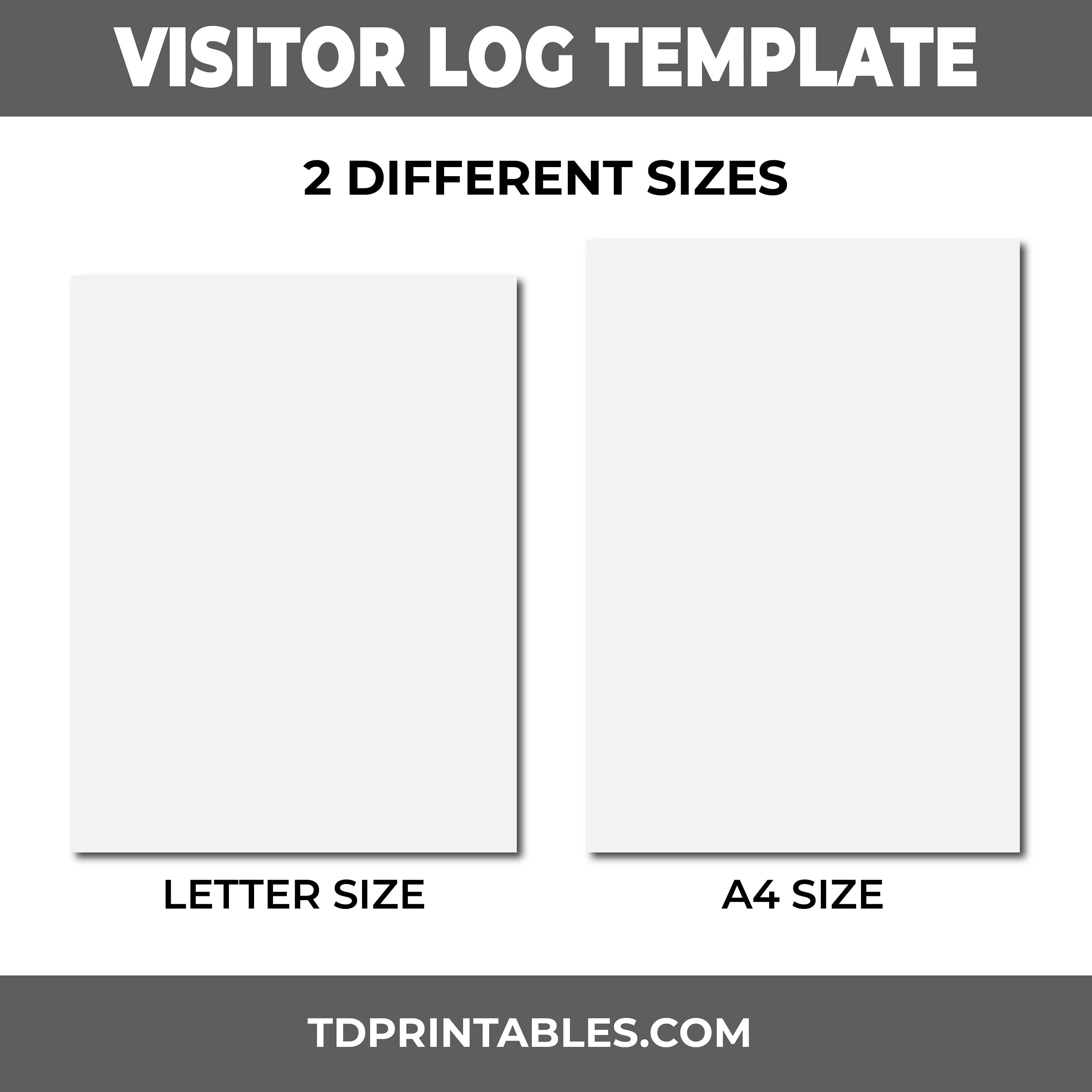Editable & Printable Visitor Log. Visitor Sign in / Sign Out Sheet ...