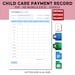 Child Care Payment Record. Printable Payment Record for Child Care ...