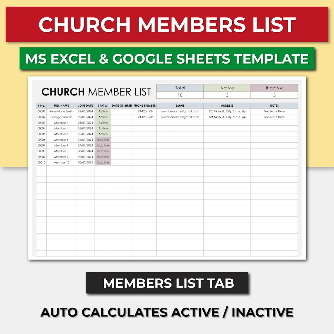 Church Monthly Offering & Contribution Spreadsheet Template. Church ...