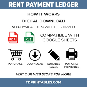 Weekly Rent Payment Ledger Spreadsheet Template. Weekly Rent Payment ...