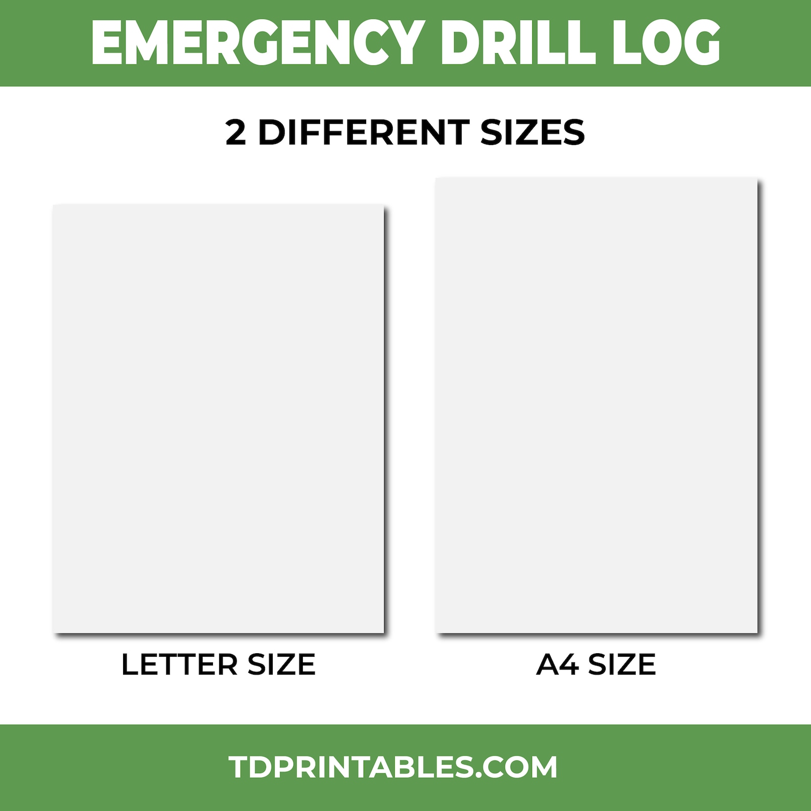 Printable Emergency Evacuation Log. Emergency Drill Record. Fire Drill ...
