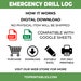 Printable Emergency Evacuation Log. Emergency Drill Record. Fire Drill ...