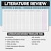 Research Literature Review & Literature Search Template. Literature ...