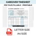 Editable Caregiver Timesheet, Home Health Care Time Sheet, Caregiver ...