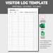 Editable & Printable Visitor Log. Visitor Sign in / Sign Out Sheet ...