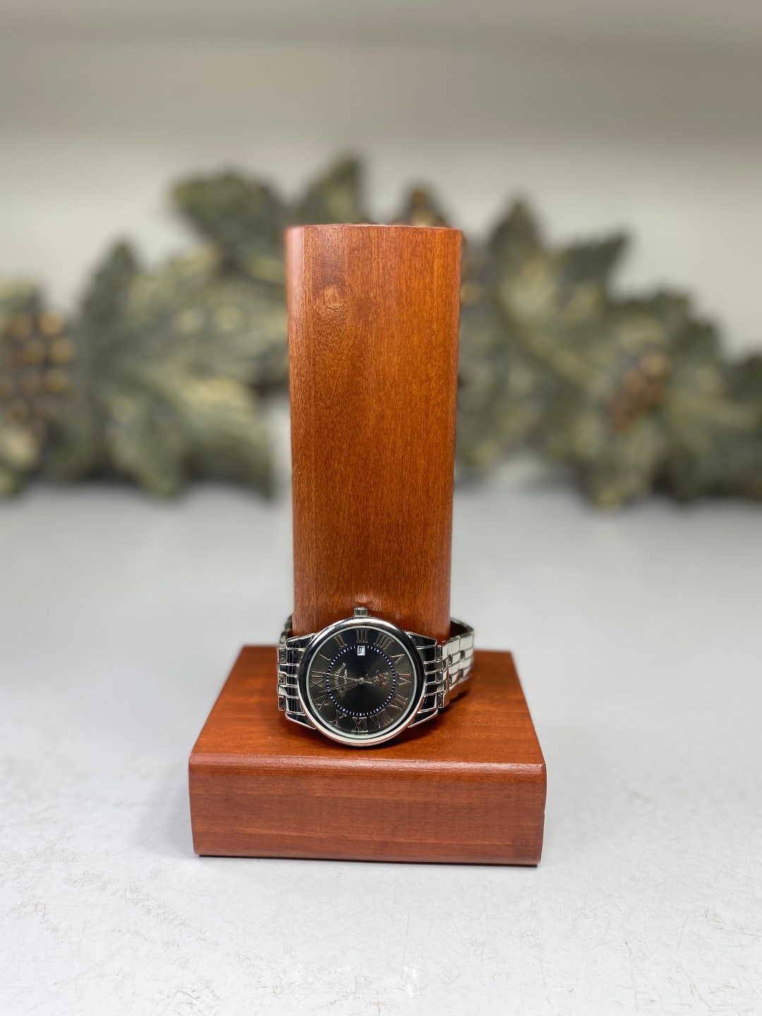 Handmade Wooden Watch Stand, Wrist Watch Display, Men's Wristwatch ...