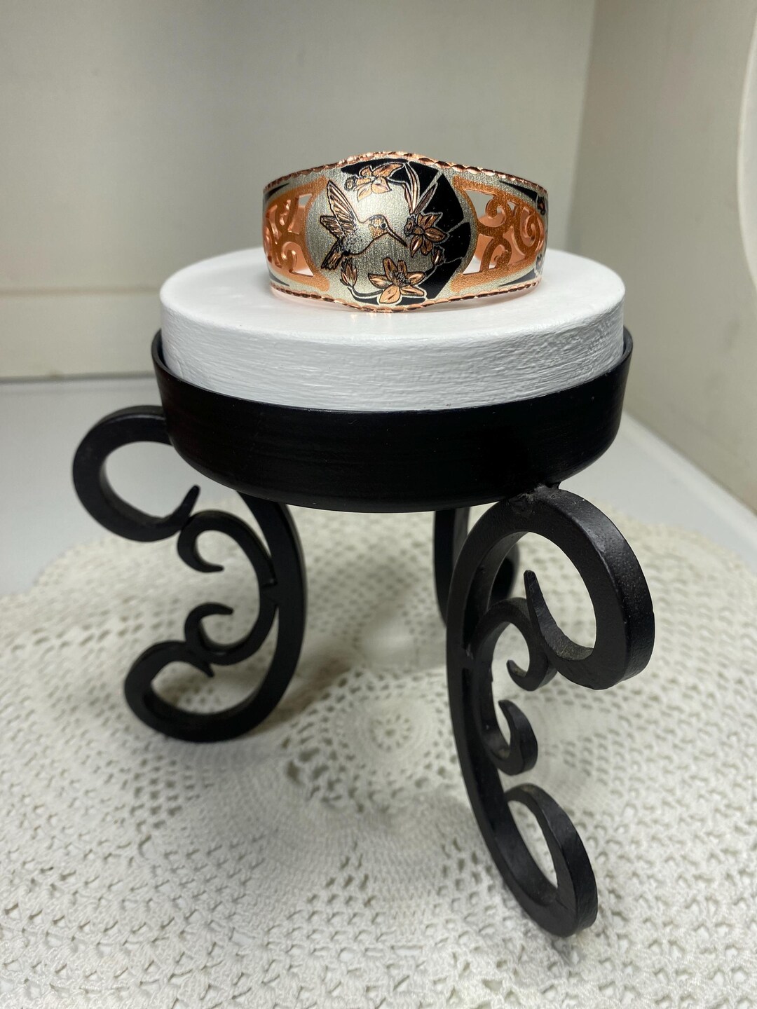 Handmade Black Metal Jewelry Riser: Salvaged Wood Display - Etsy