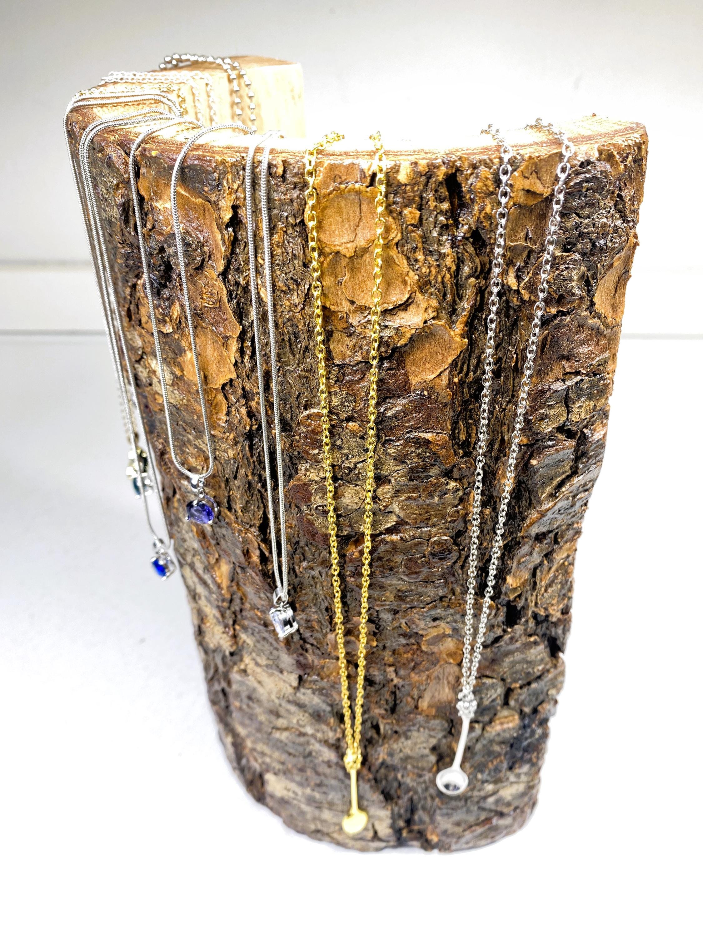 Live Edge Hollow Log Display, Arched Necklace Display, Curved Display ...