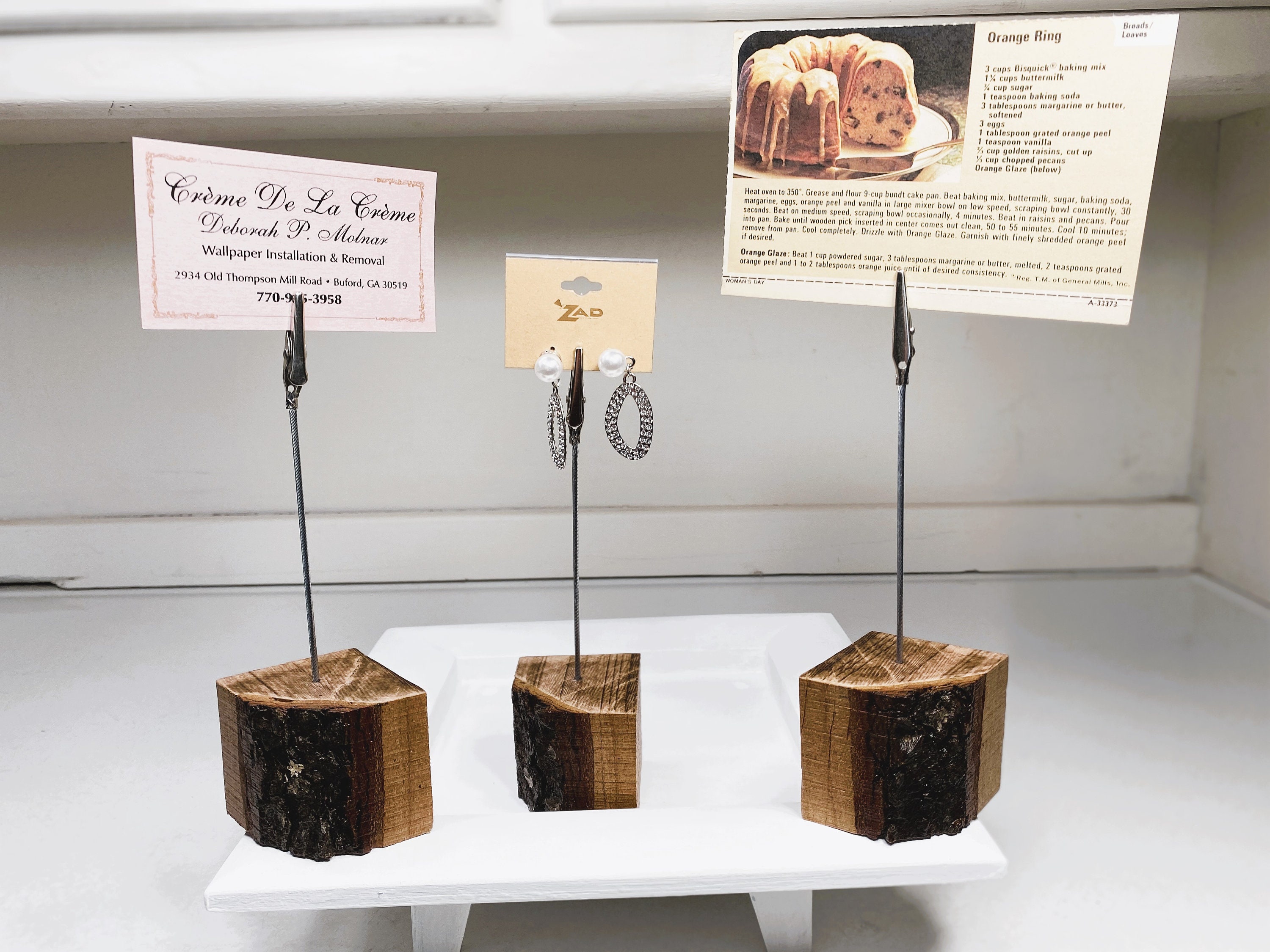 Live Edge Cherry Wood Alligator Clip Display Stand Set - Etsy