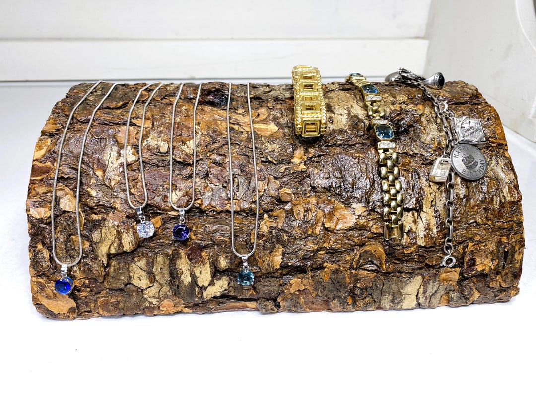 Live Edge Hollow Log Display, Arched Necklace Display, Curved Display ...