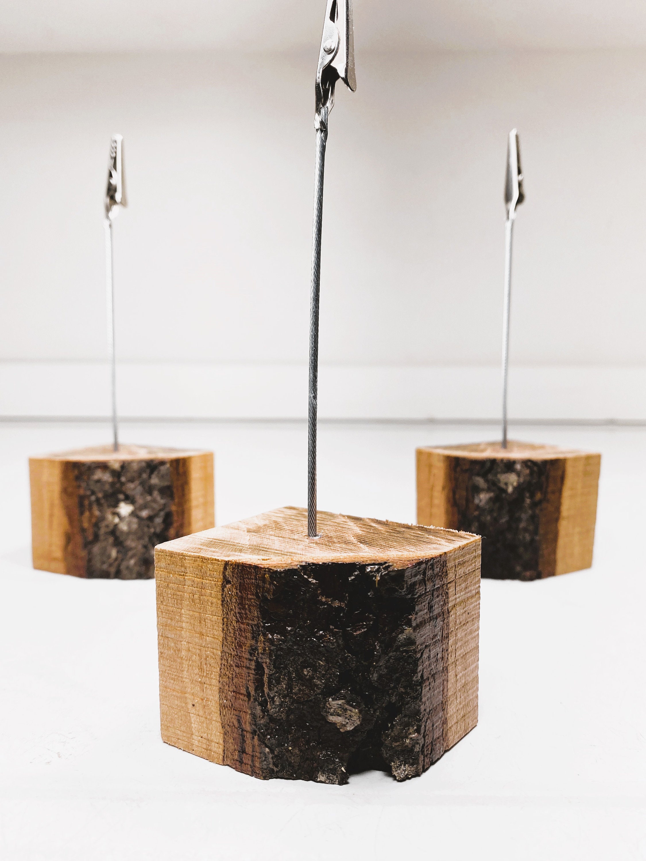 Live Edge Cherry Wood Alligator Clip Display Stand Set - Etsy