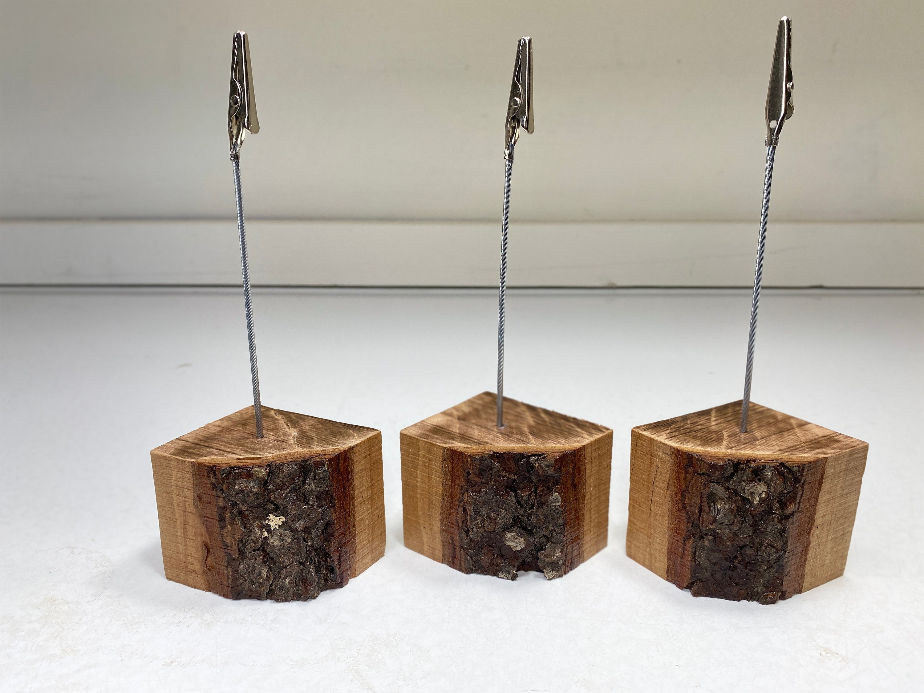Live Edge Cherry Wood Alligator Clip Display Stand Set - Etsy