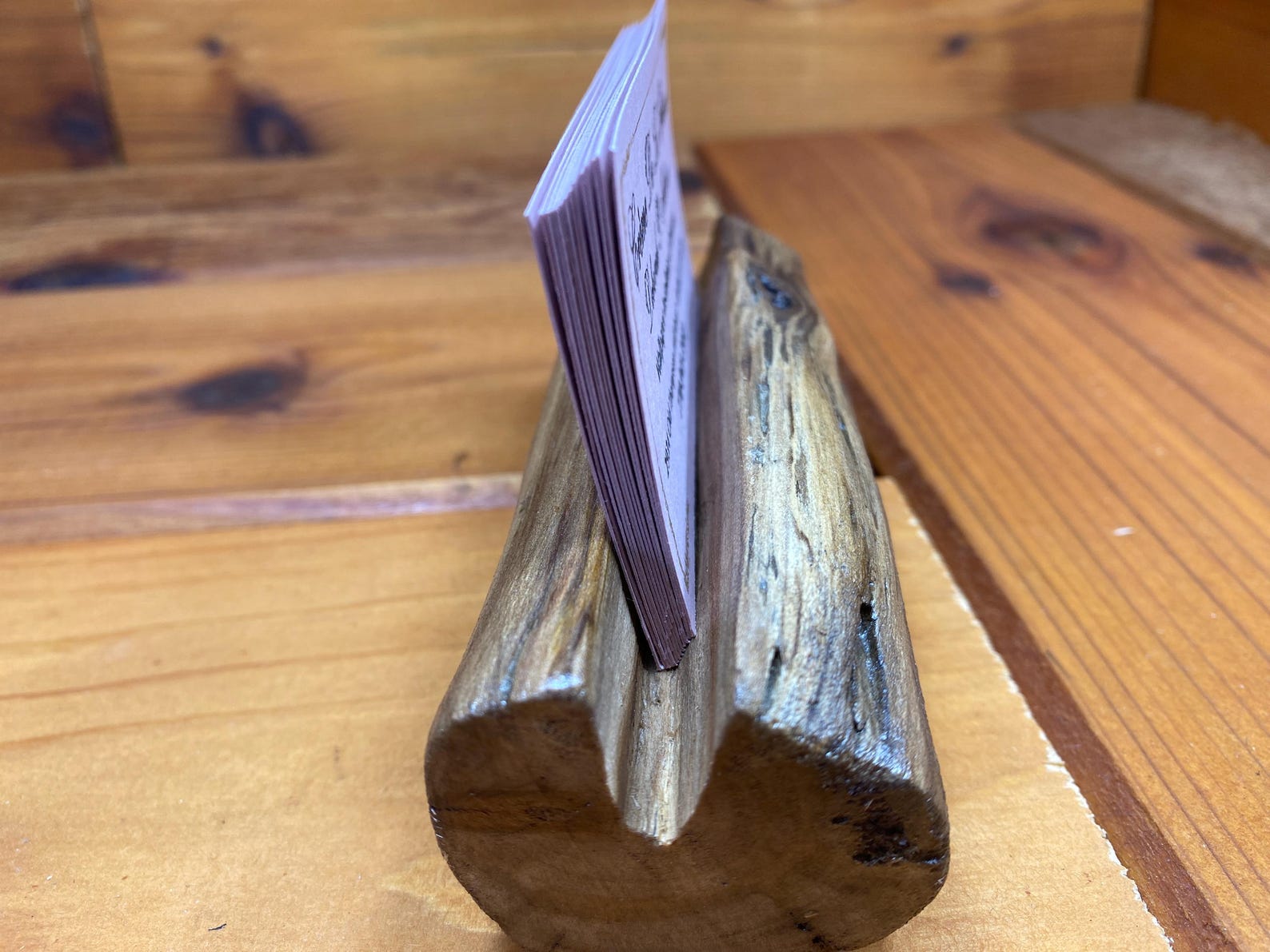 Rustic Log Business Card Holder, Rustic Wood Business Card Holder ...