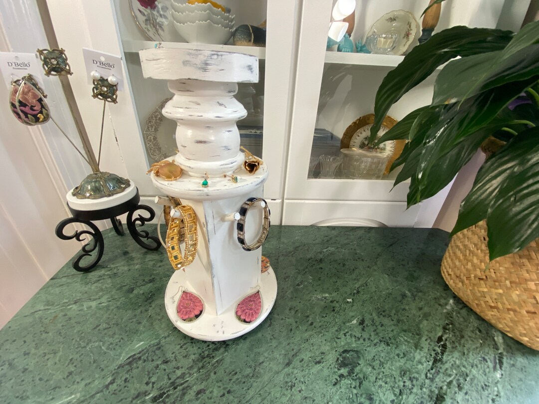 Handmade Jewelry Display, Spinning Jewelry Display, Distressed Jewelry ...