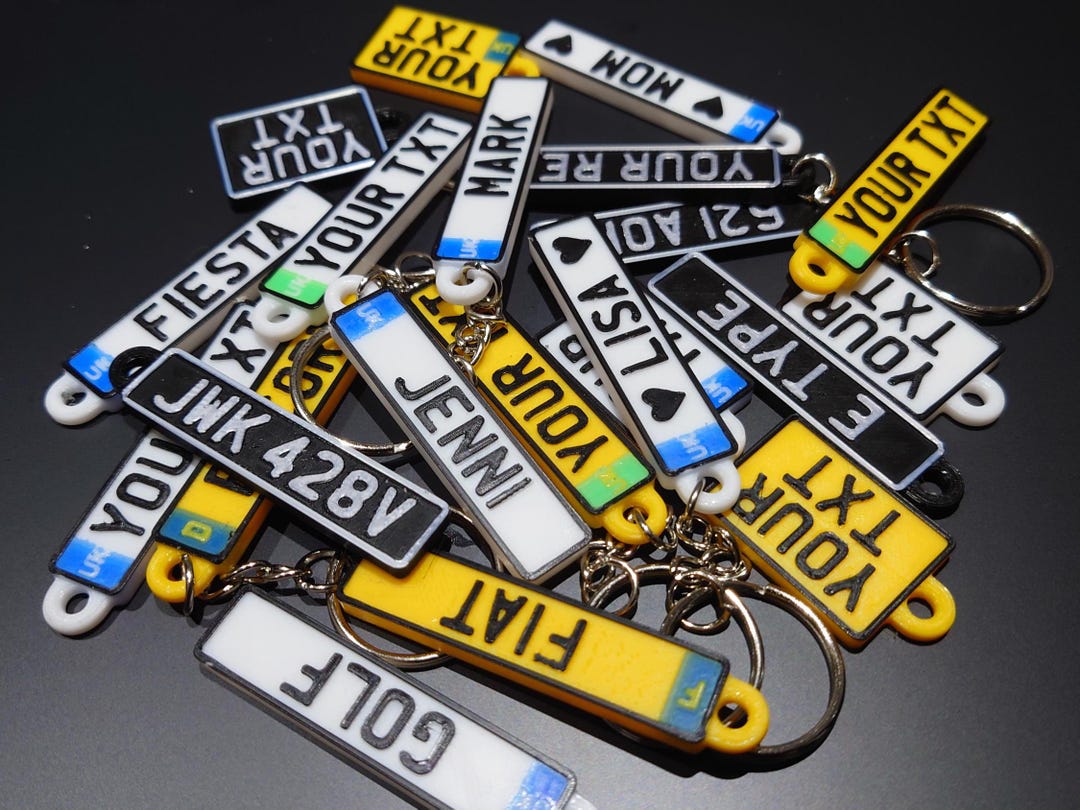 Personalized Registration Plate Keyring Keychain - Etsy