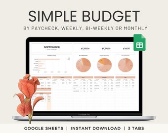 Simple Budget Planner Google Sheets Monthly Budget Spreadsheet - Etsy