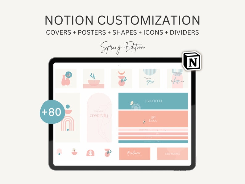 Notion Customization Bundle Spring Edition, Includes Motivational ...