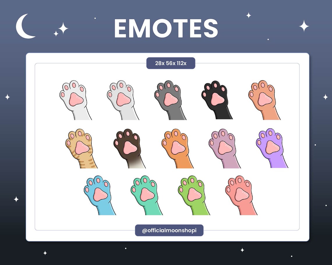 Cat Paw / Cute Chibi Girl / Twitch Emotes / Twitch Sub Emotes / Discord ...