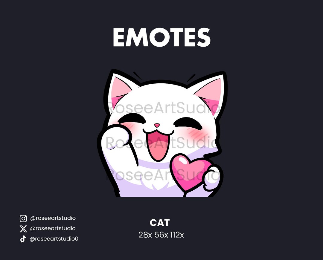 Cat Emotes | Twitch Emotes | Discord Emotes |white Cat | Chibi Emotes ...
