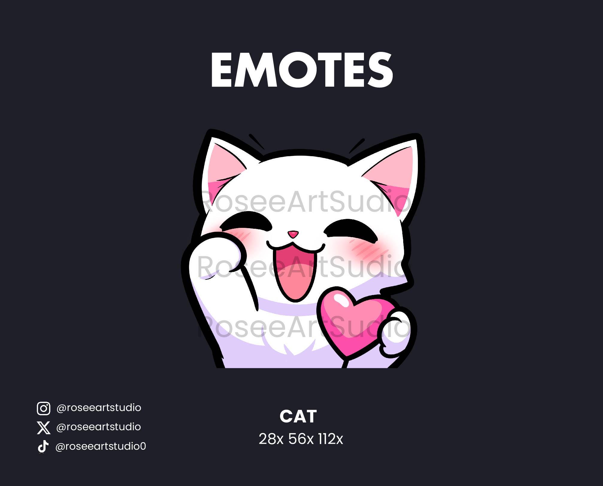 Cat Emotes | Twitch Emotes | Discord Emotes |white Cat | Chibi Emotes ...