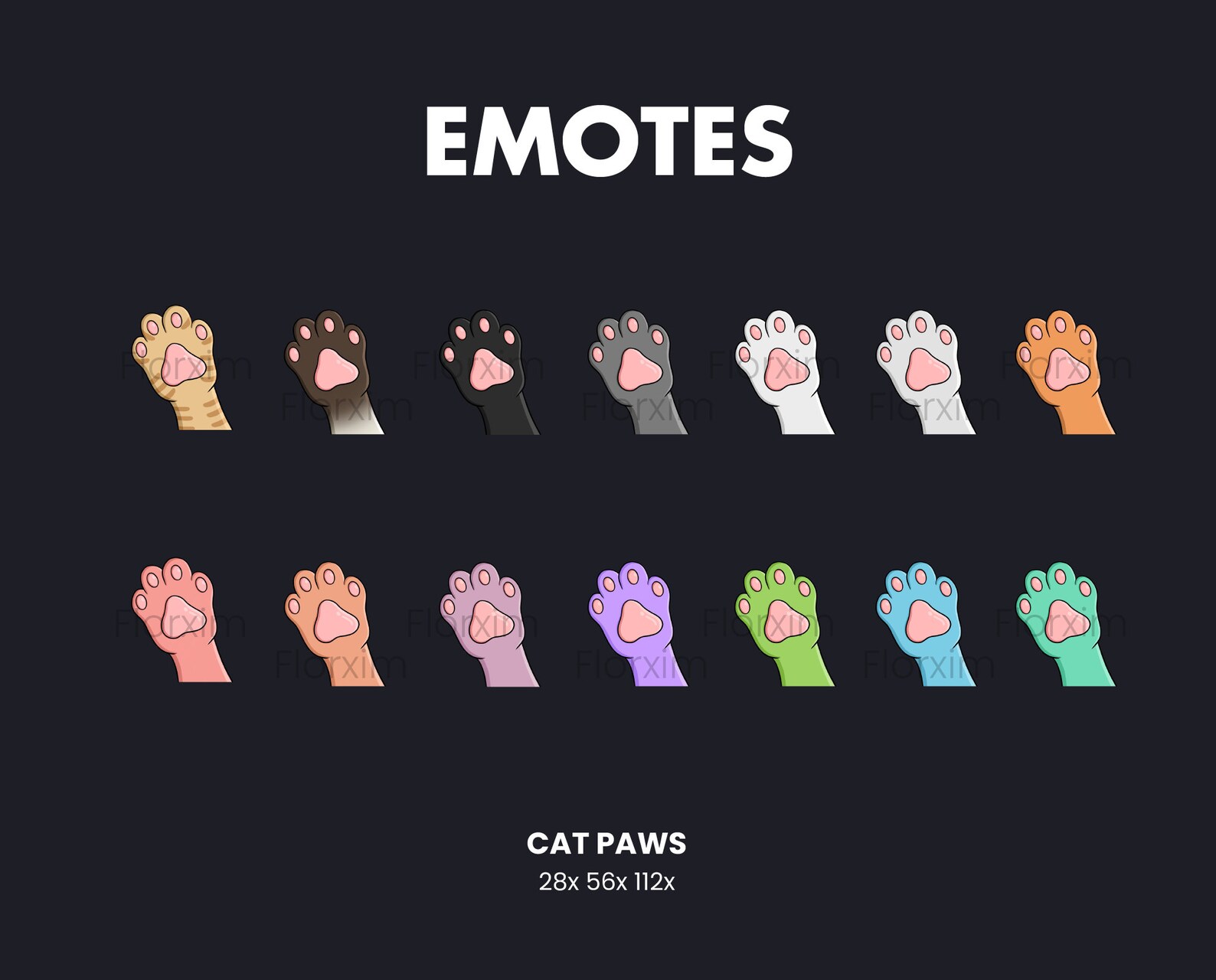 Cat Paw / Cute Chibi Girl / Twitch Emotes / Twitch Sub Emotes / Discord ...