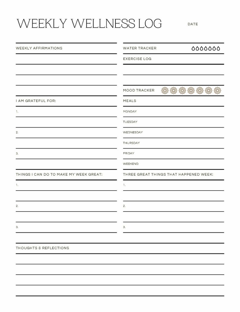 Wellness Goals Planner PDF - Digital Self-care Journal - Printable ...