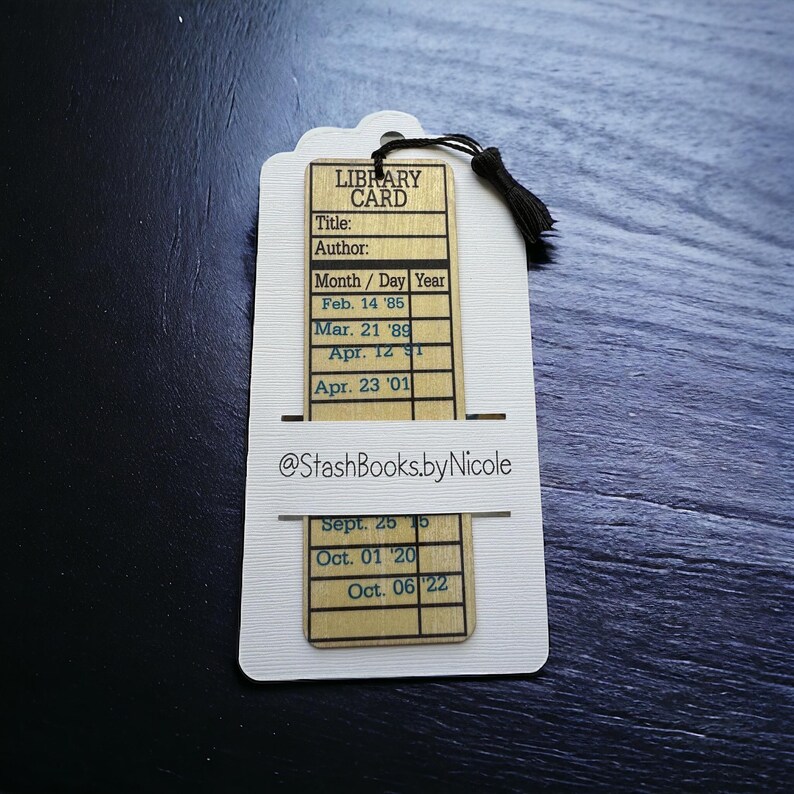 Library Card, Wood Bookmark - Etsy