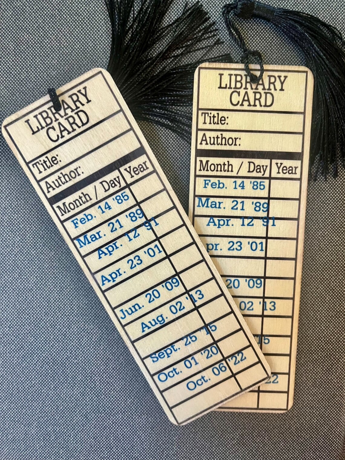 Library Card, Wood Bookmark - Etsy