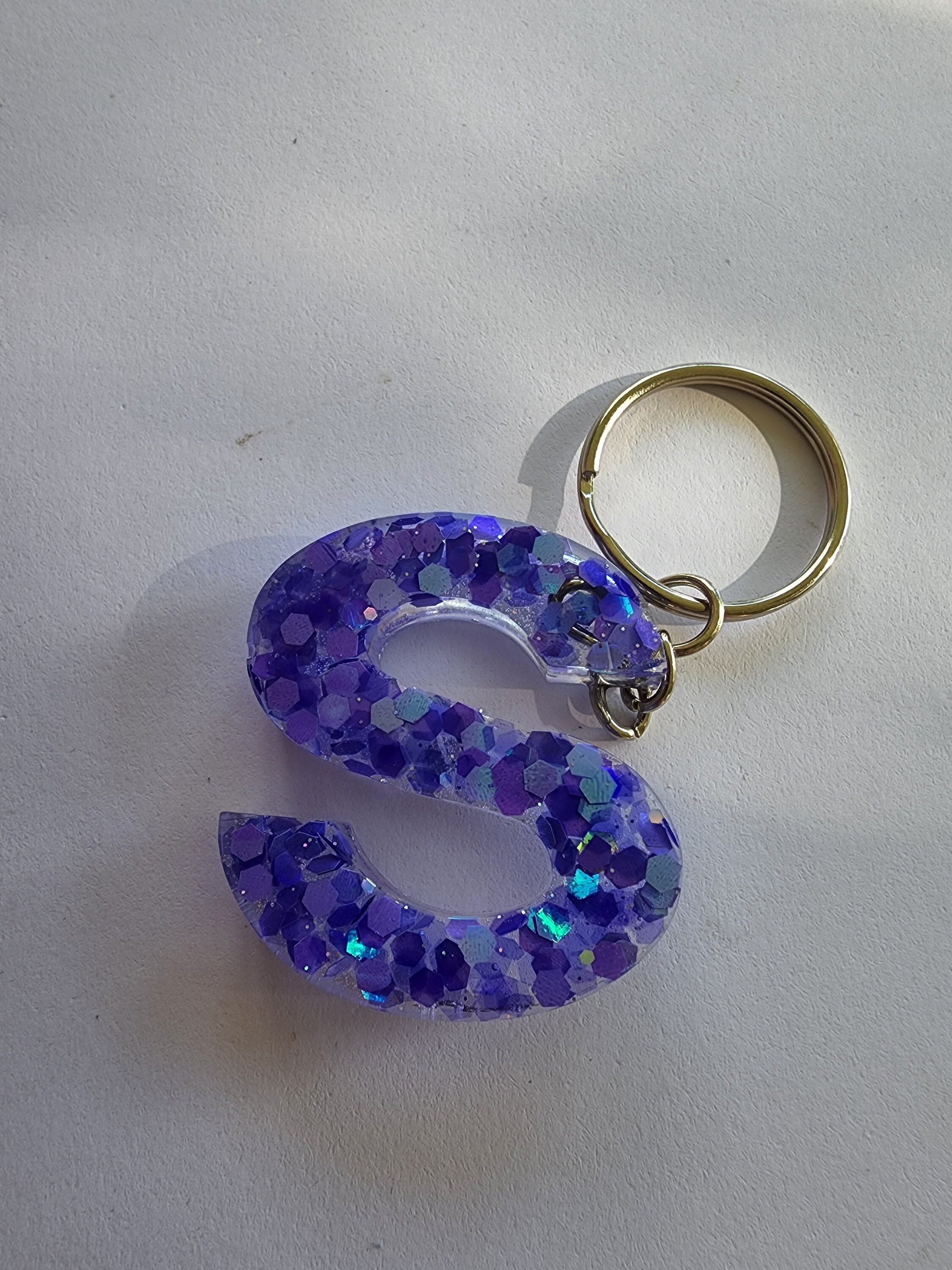 Letter S Keychain - Etsy