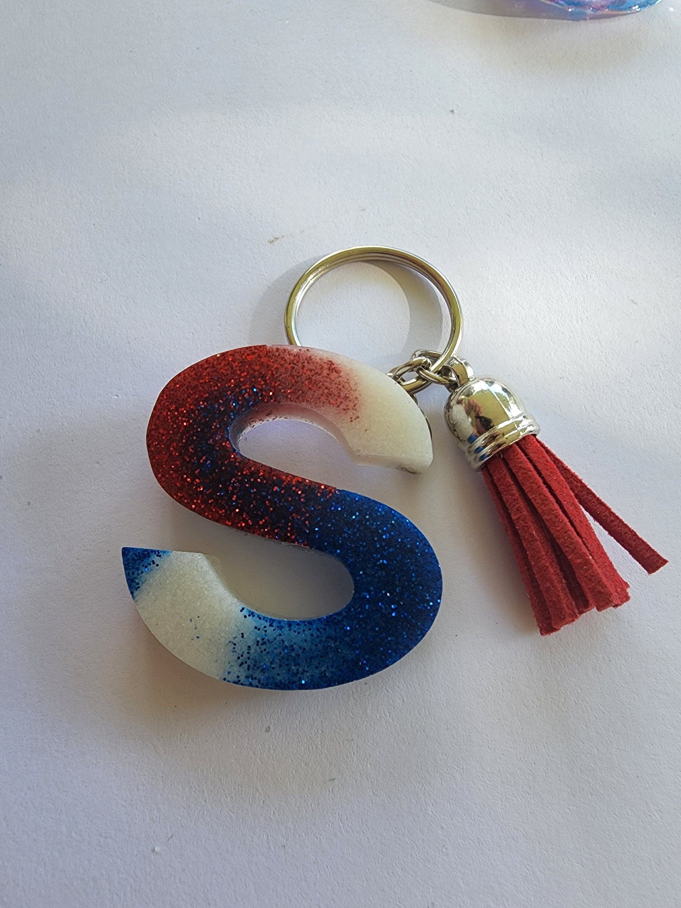 Letter S Keychain - Etsy