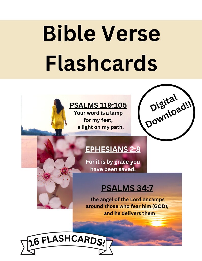 BIBLE VERSE FLASHCARDS Digital Download - Etsy
