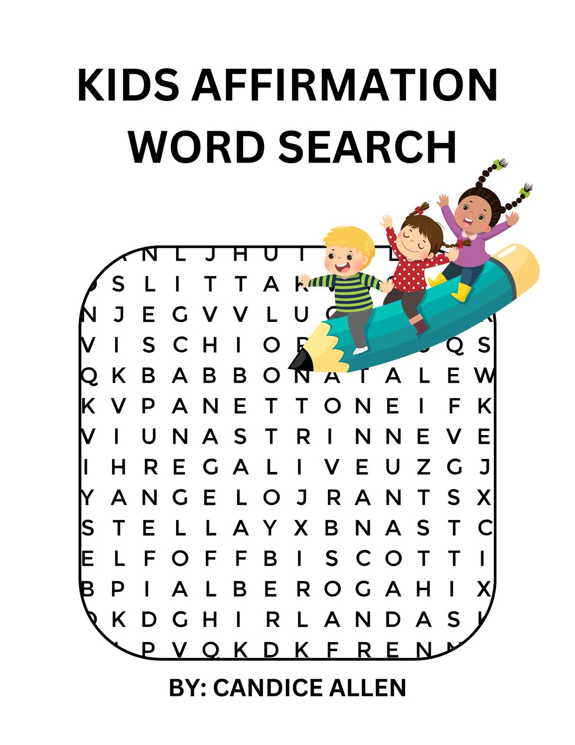 Kids Affirmation Word Search - Etsy