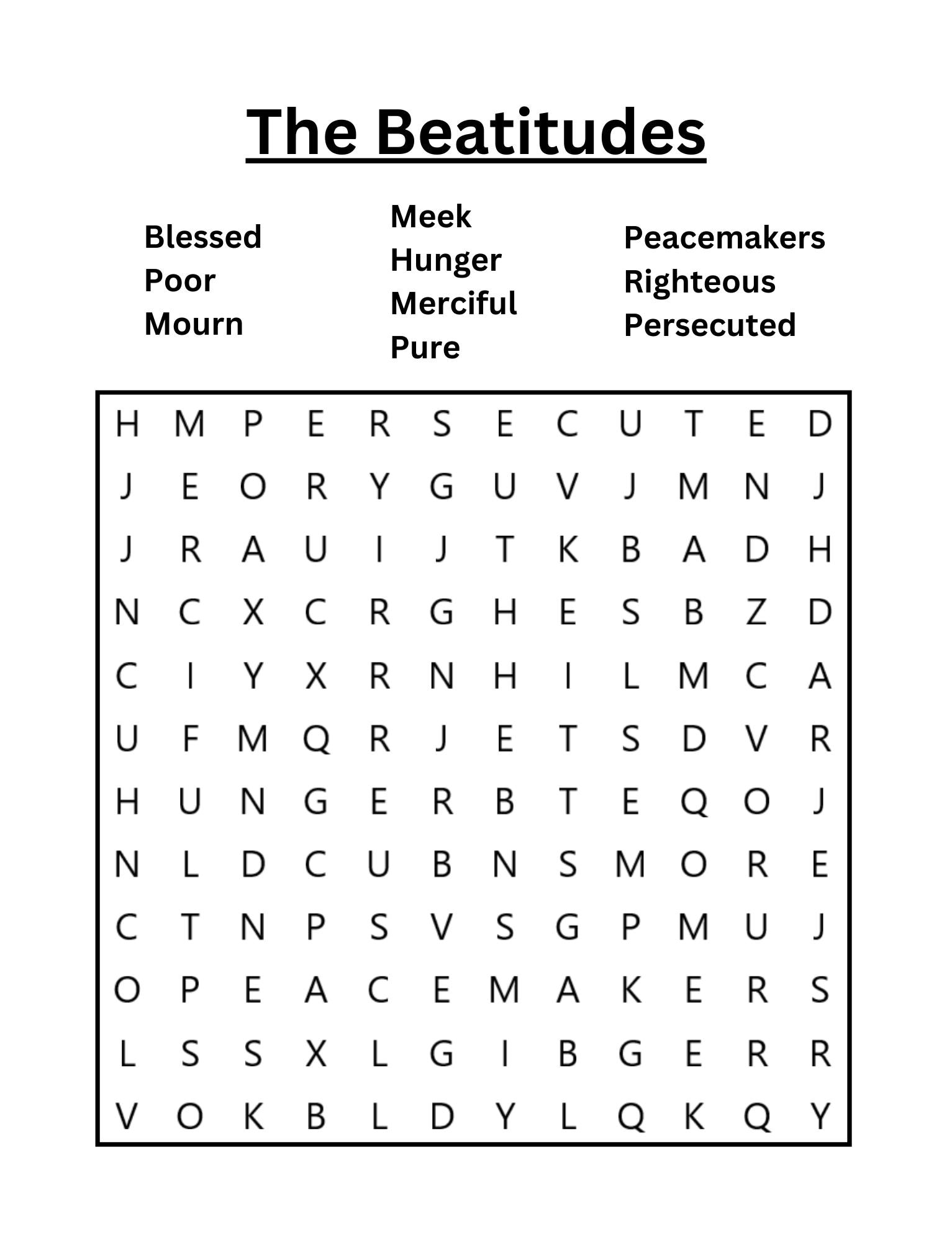 Printable Bible Word Search for Kids, Word Search Game, Sunday School ...