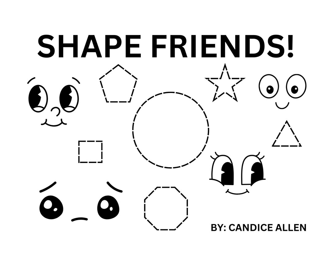 Shape Friends- Cut Out Shapes- Shapes Coloring Pages - Etsy