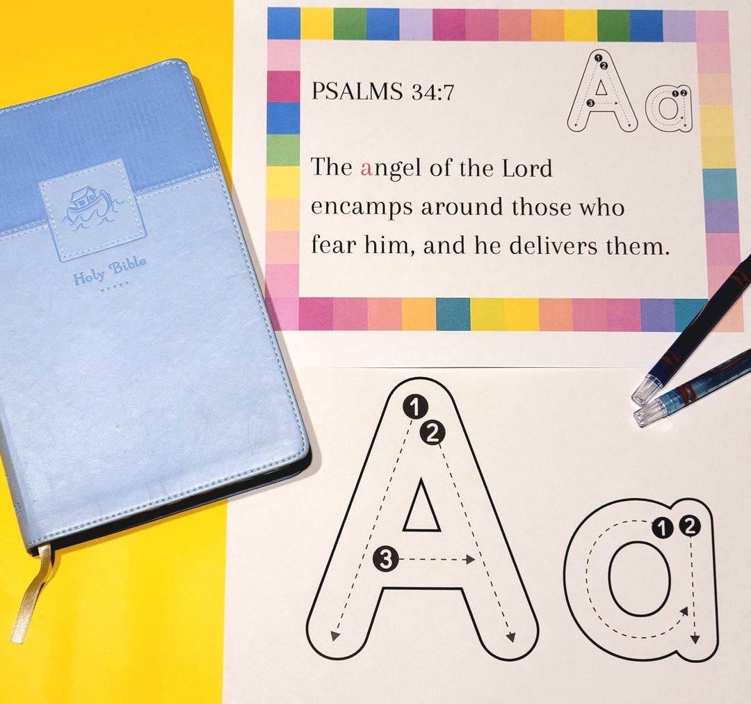 Alphabet Bible Verses Alphabet Tracing Sunday School Lessons - Etsy