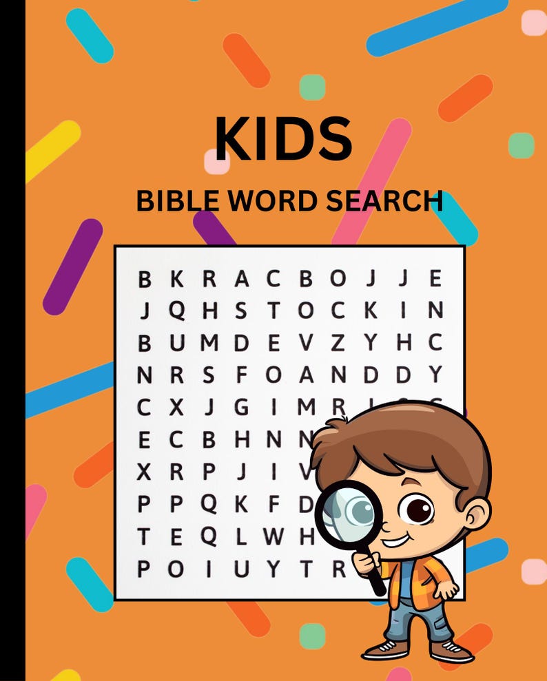 Printable Bible Word Search for Kids, Word Search Game, Sunday School ...