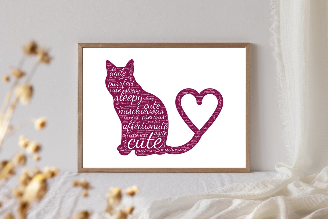 Digital Wall Art Downloadable Wall Art Home Decor Word Art Cat 1 - Etsy