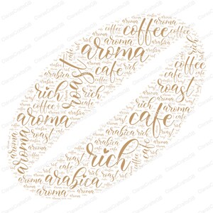 Printable Wall Art, Word Art, Downloadable Art, Coffee Bean, Coffee ...