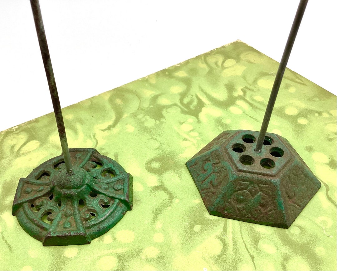Vintage Green Receipt Spike Paper Holder Hexagon Base Pair - Etsy