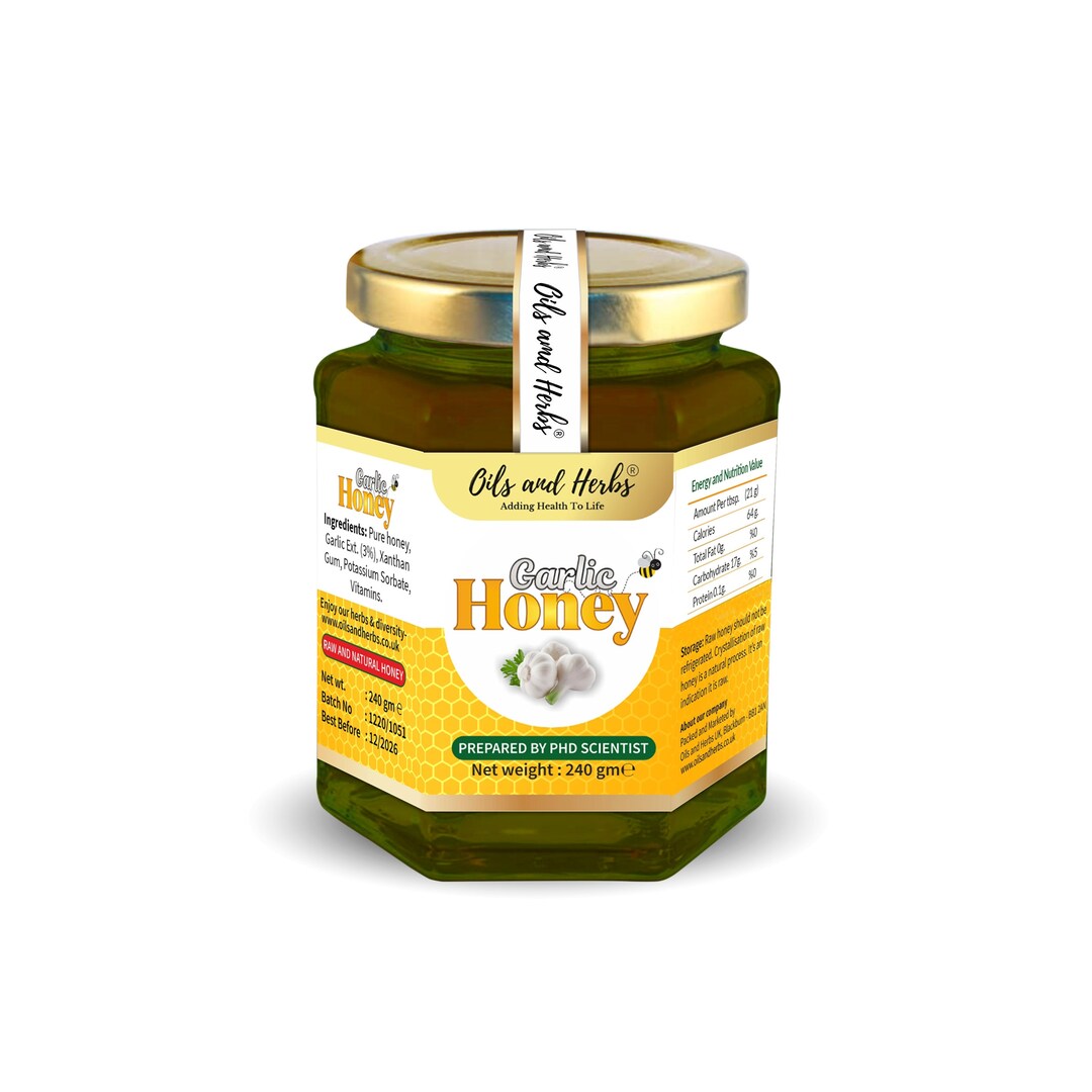 Raw Garlic Honey for Immune System Support - Etsy