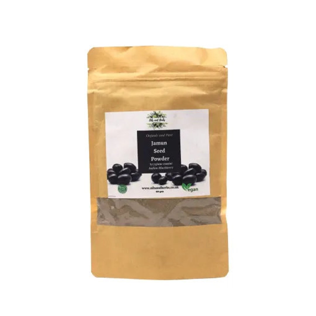 Organic Jamun Seed Powder – Indian Black Berry – 100% Pure, Clean and ...