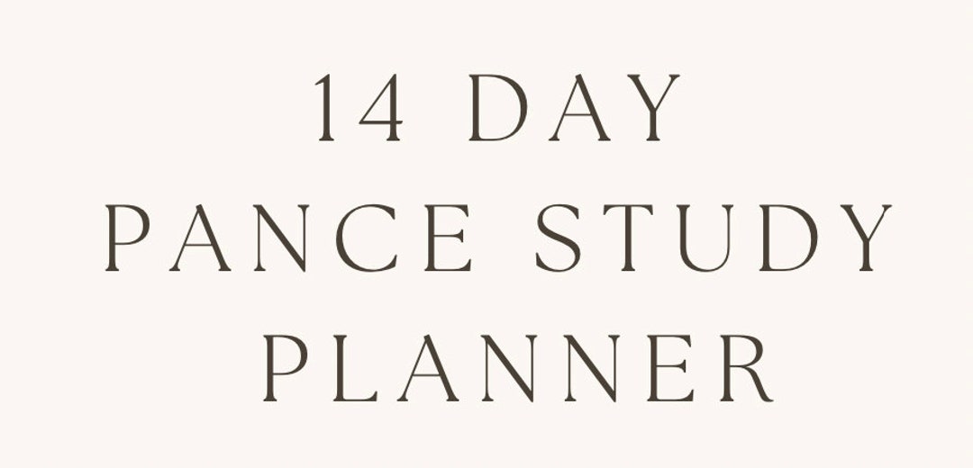 14 Day PANCE Study Planner - Etsy