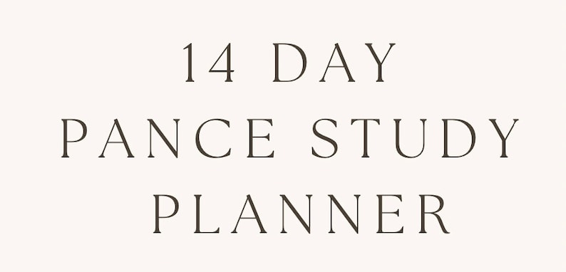 14 Day PANCE Study Planner - Etsy