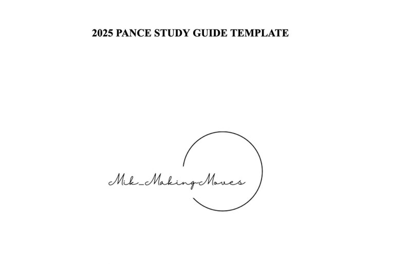 TEMPLATE: 2025 PANCE Study Guide - Etsy