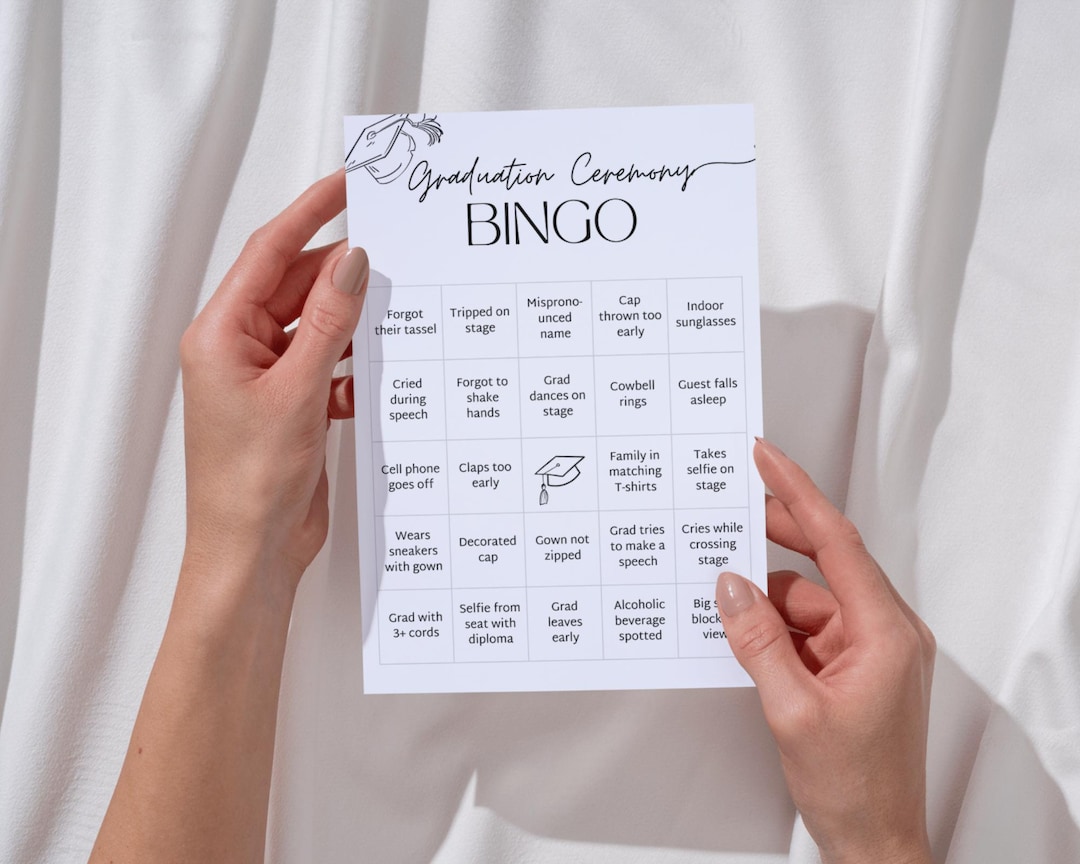 Graduation Bingo Game: Funny Printable Party Cards - Class of 2025 (PDF ...