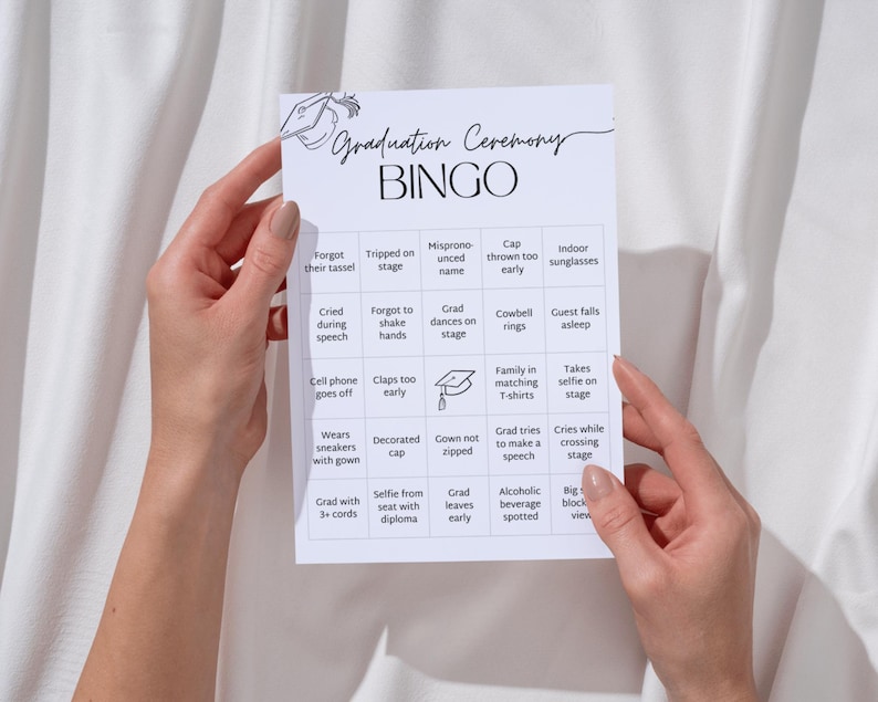 Graduation Bingo Game: Funny Printable Party Cards - Class of 2025 (PDF ...