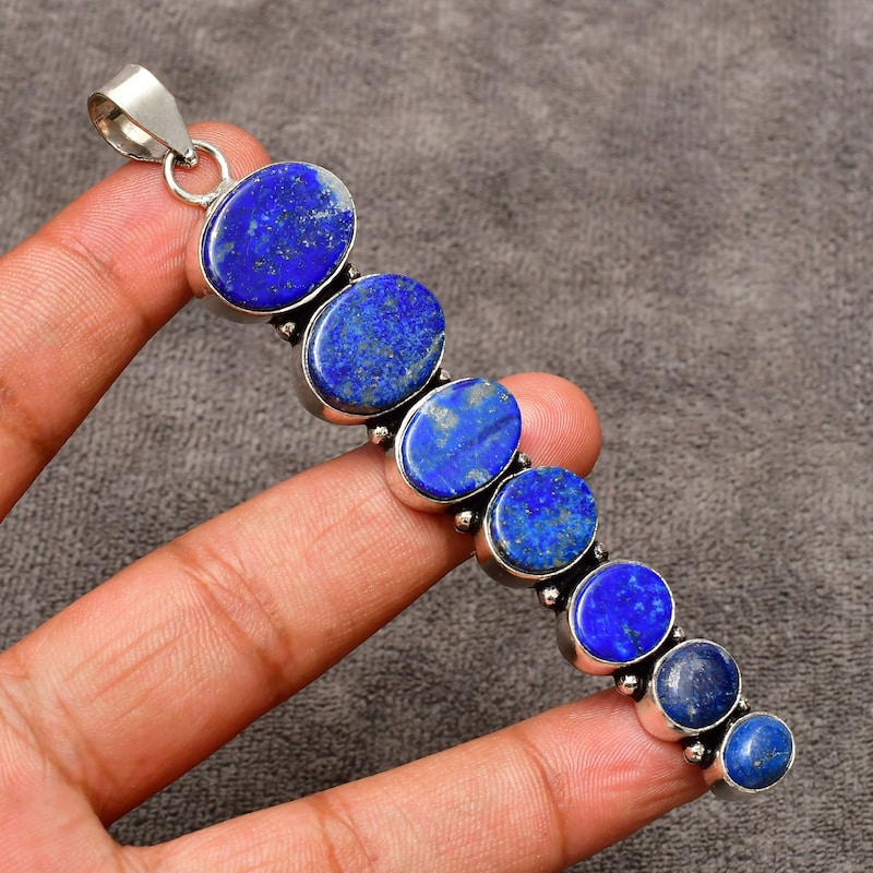 Lapis Pendant 925 Sterling - Etsy