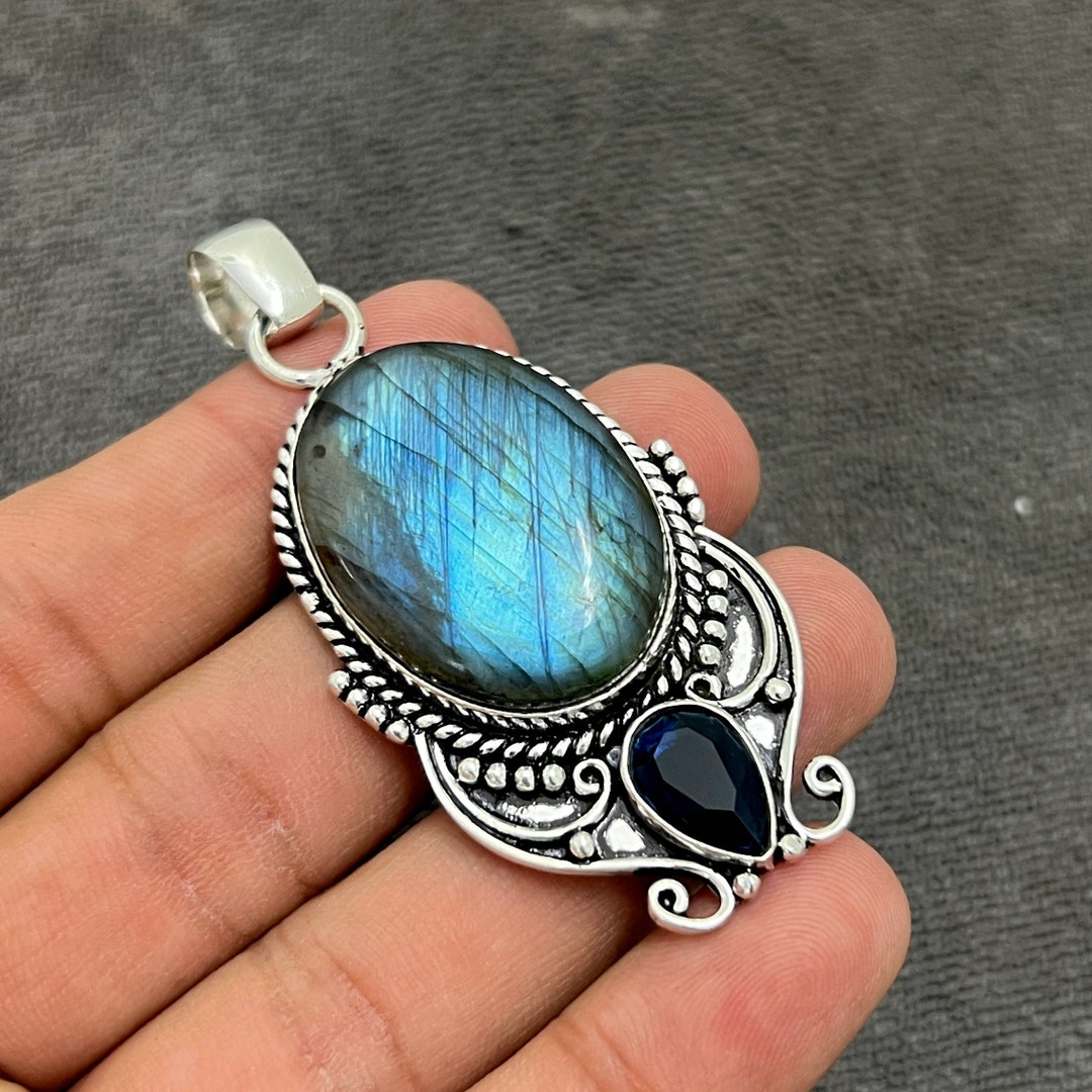Labradorite Pendant 925 Sterling Silver Pendant Handmade Labradorite ...