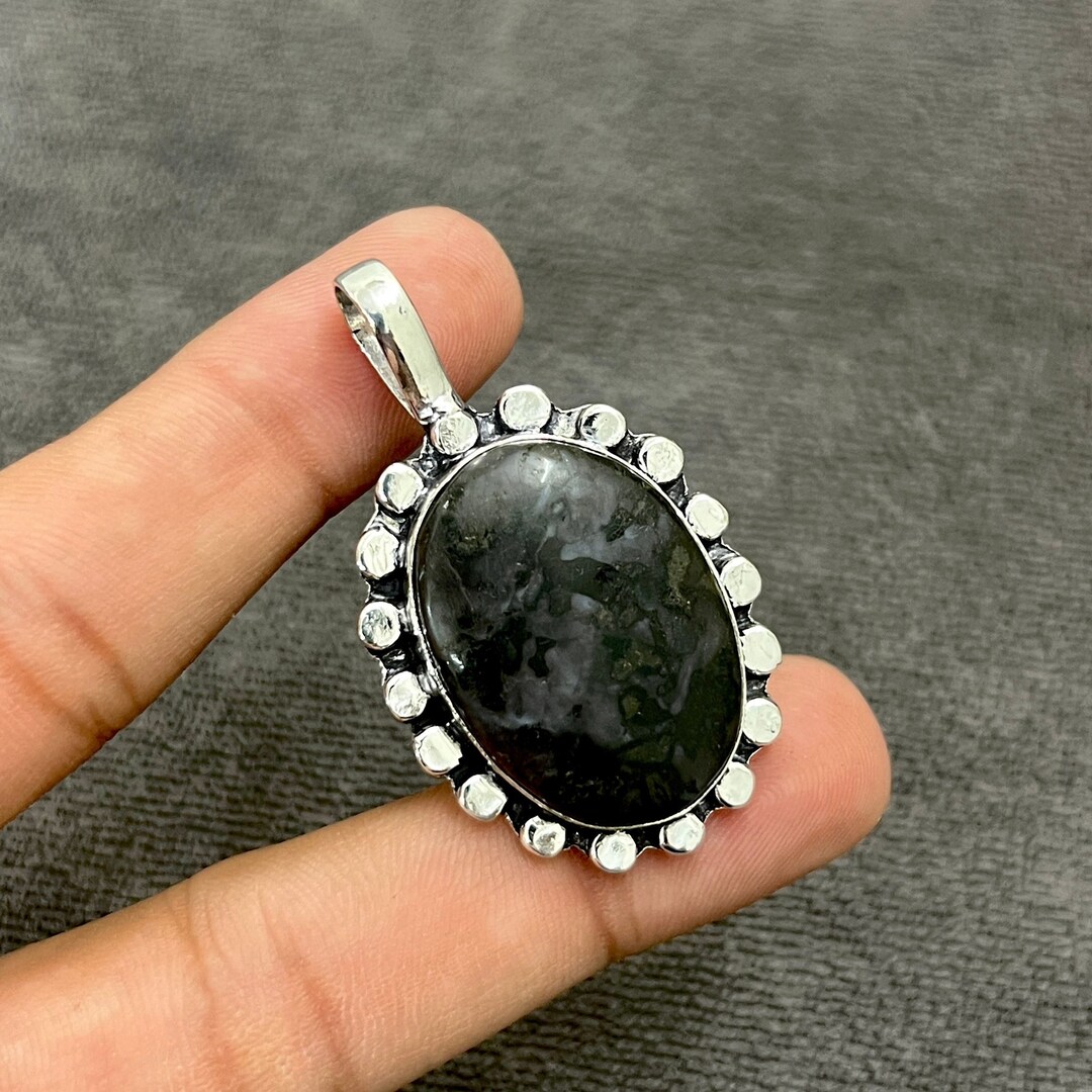 Mystic Merlinite Pendant Mystic Merlinite Silver Necklace Merlinite 925 ...